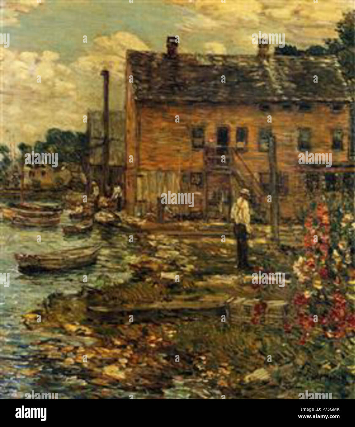 Work by Childe Hassam . before 1935 137 Hassam - the-fishermen-cos-cob ...