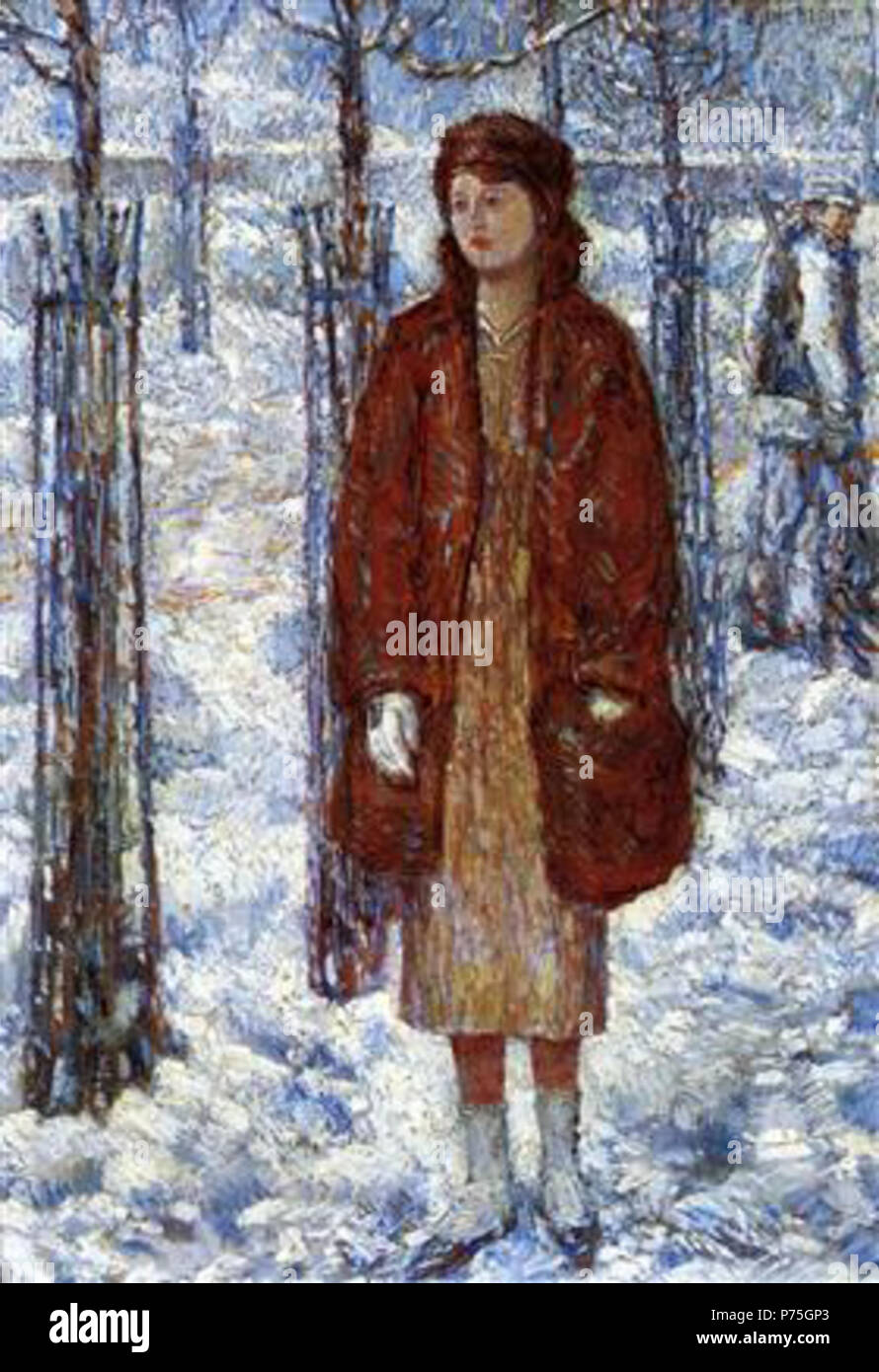 Work by Childe Hassam . before 1935 138 Hassam - the-snowy-winter-of ...