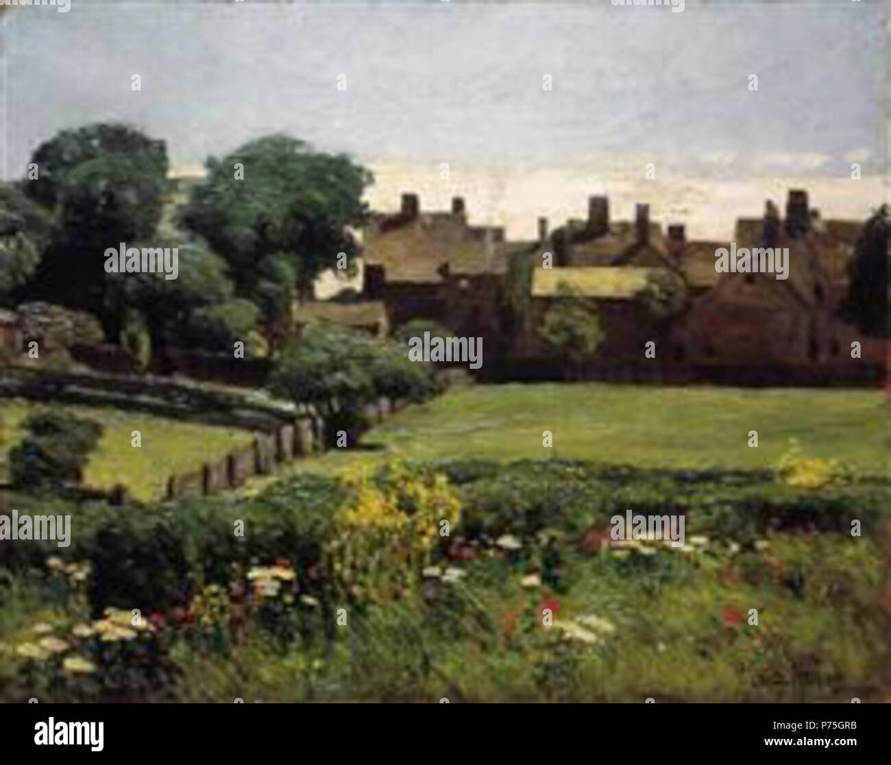 Work by Childe Hassam . before 1935 138 Hassam - village-scene-1885 ...