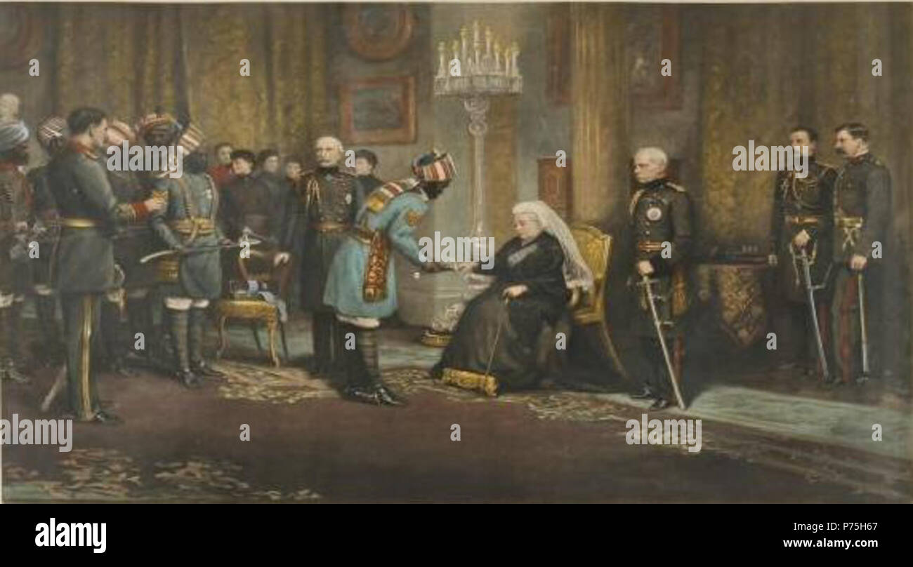 . Queen Victoria's Last Ceremony . Shows Victoria receiving Lord ...
