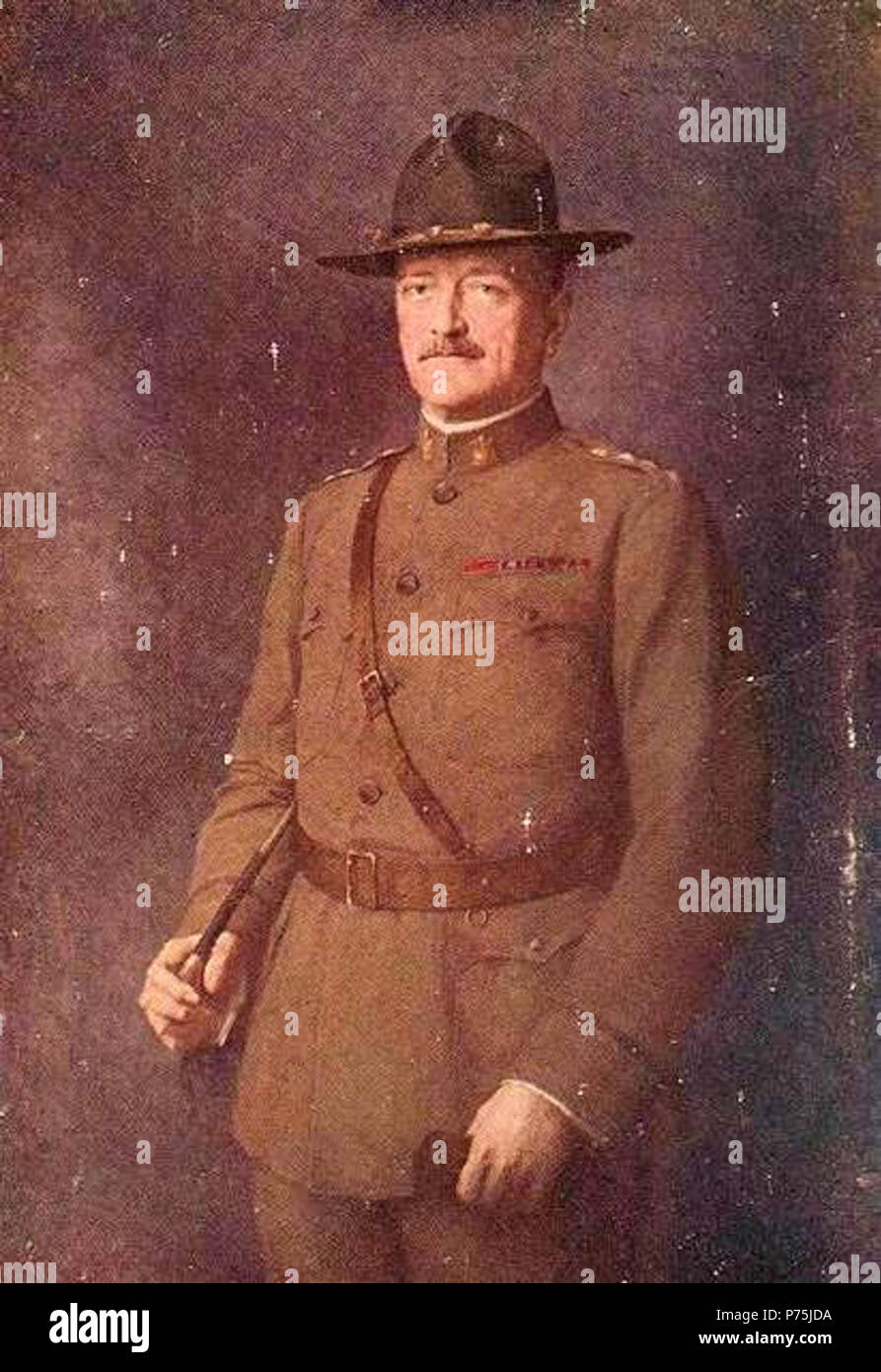 Portrait of John J. Pershing by french painter Léon Hornecker (1864 ...