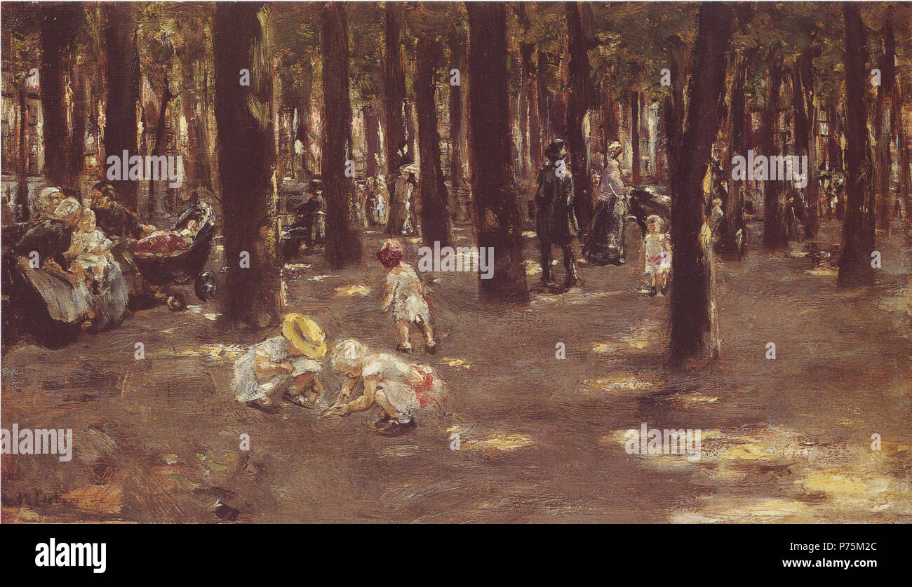 Children's playground in Tiergarten park in Berlin . circa 1885 164 Max ...