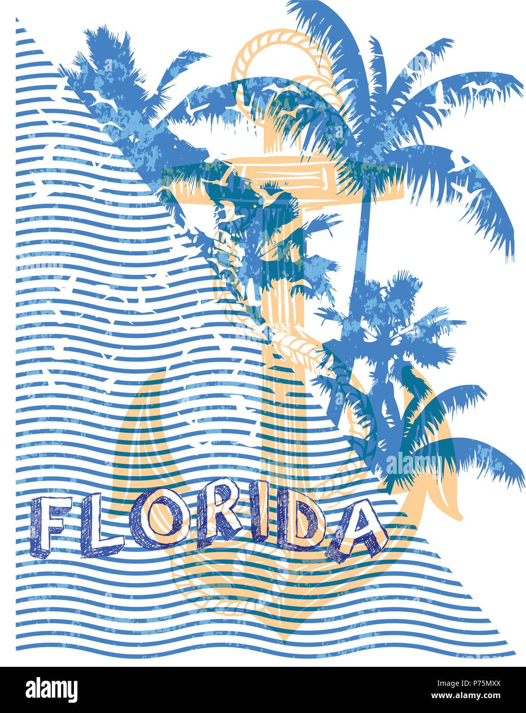 Summer beach vector background in retro style Stock Vector Image & Art ...