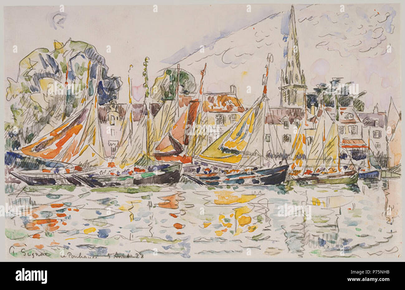 . Fishing Boats 1928 177 Paul Signac Fisihing Boats Stock Photo - Alamy