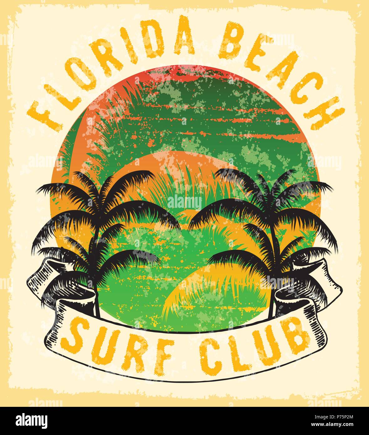 Florida - vector illustration concept in vintage graphic style for t ...