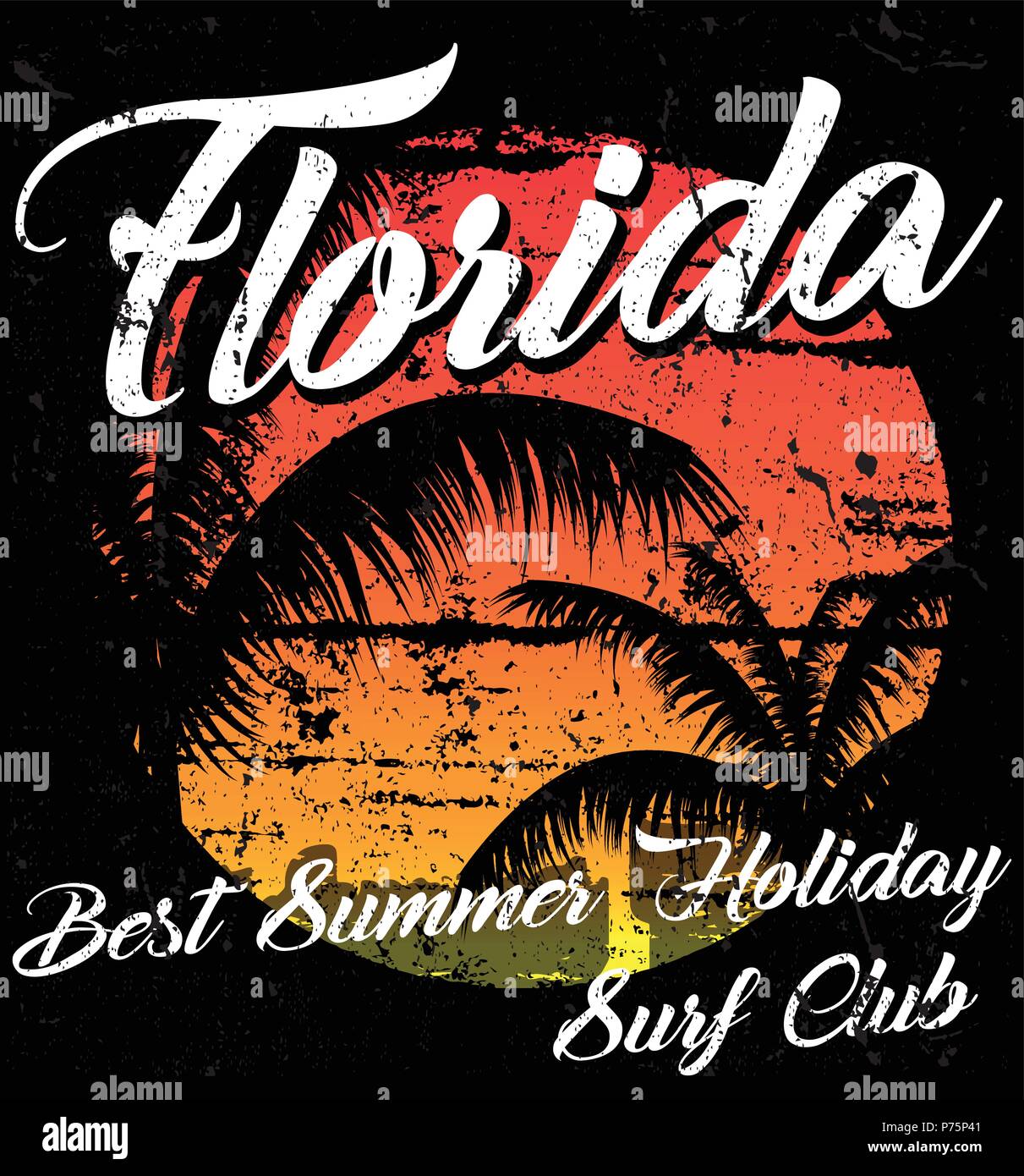Florida - vector illustration concept in vintage graphic style for t ...