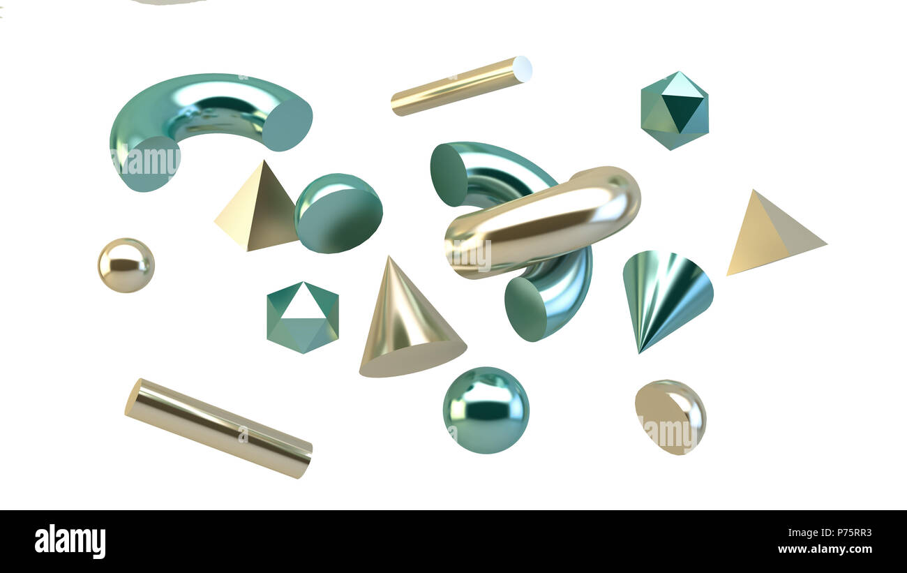 geometric primitives isolated 3d rendering Stock Photo - Alamy