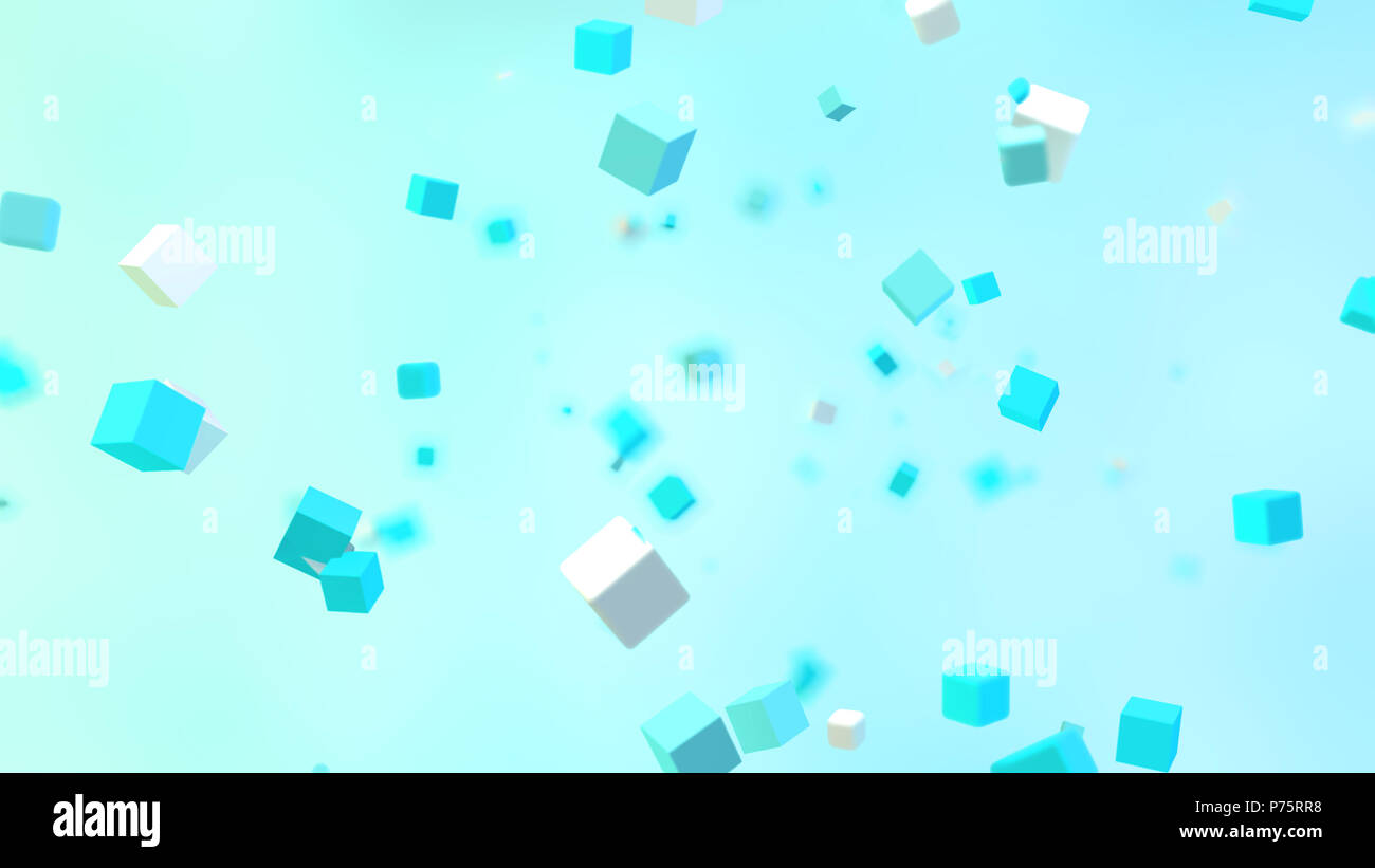 digital cubes floating background 3d rendering Stock Photo - Alamy