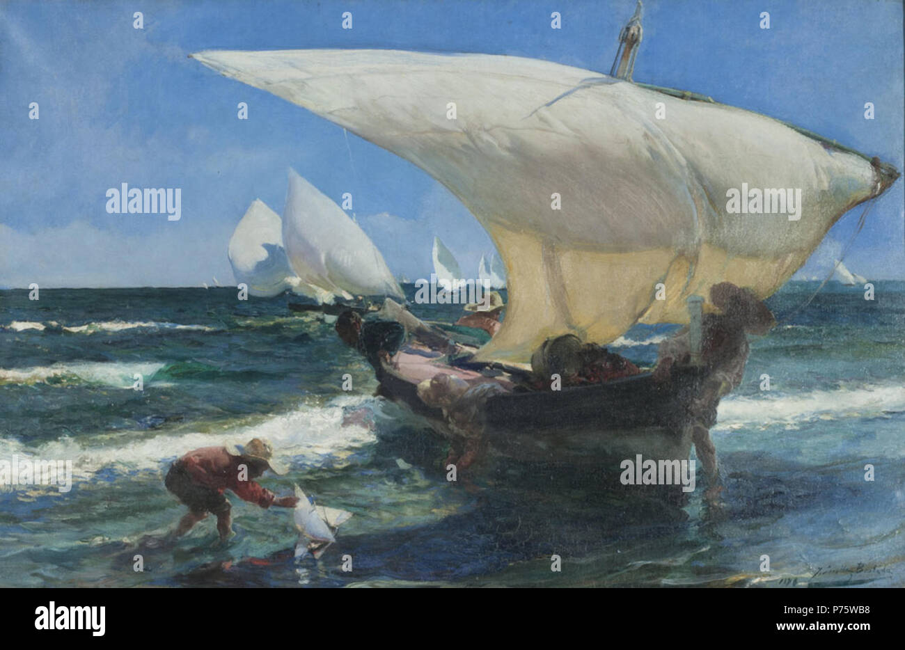 147 Joaquín Sorolla - En la costa de Valencia, 1898 Stock Photo - Alamy