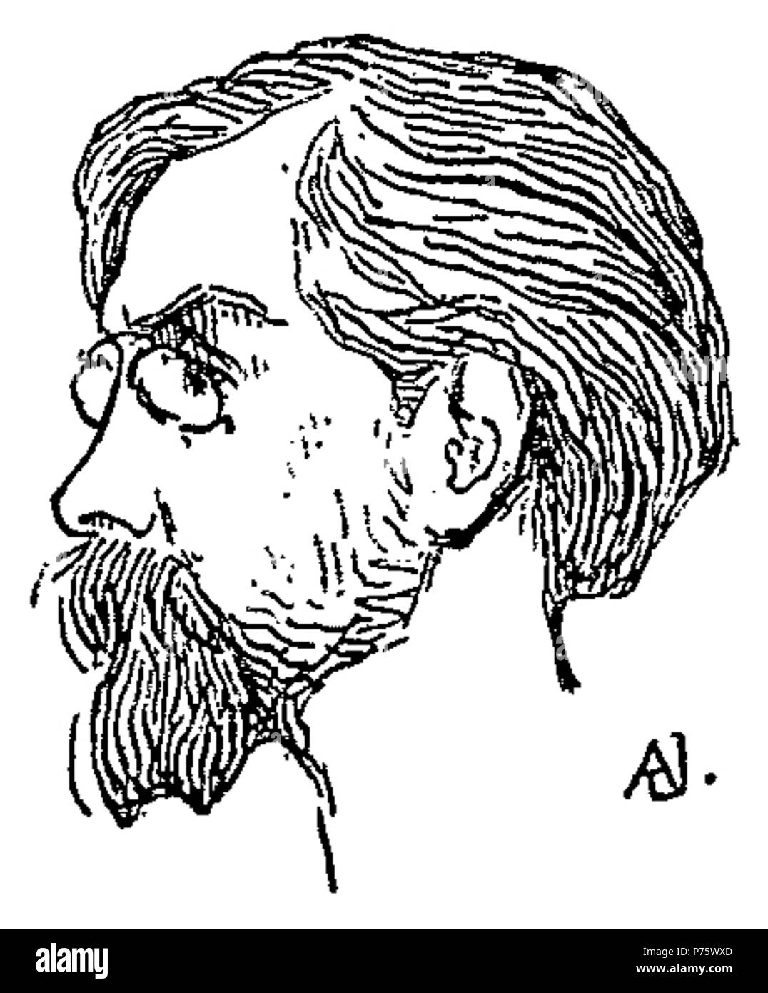 Portrait of French writer and journalist Jules Case (1854-1931) after ...