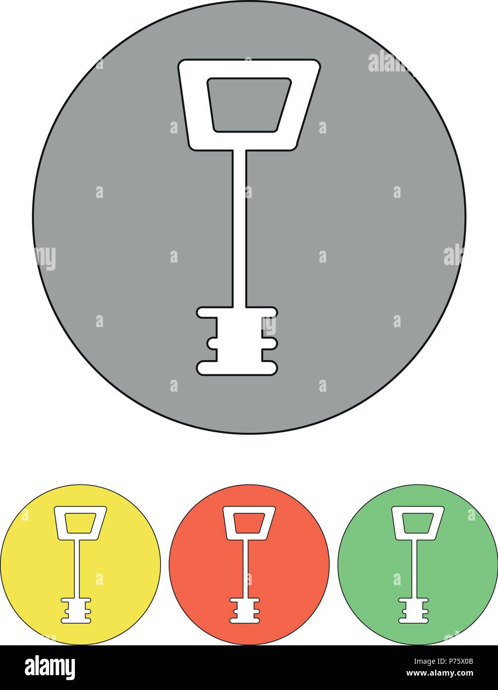 Icon set - Key in a circle - Vector Stock Vector Image & Art - Alamy