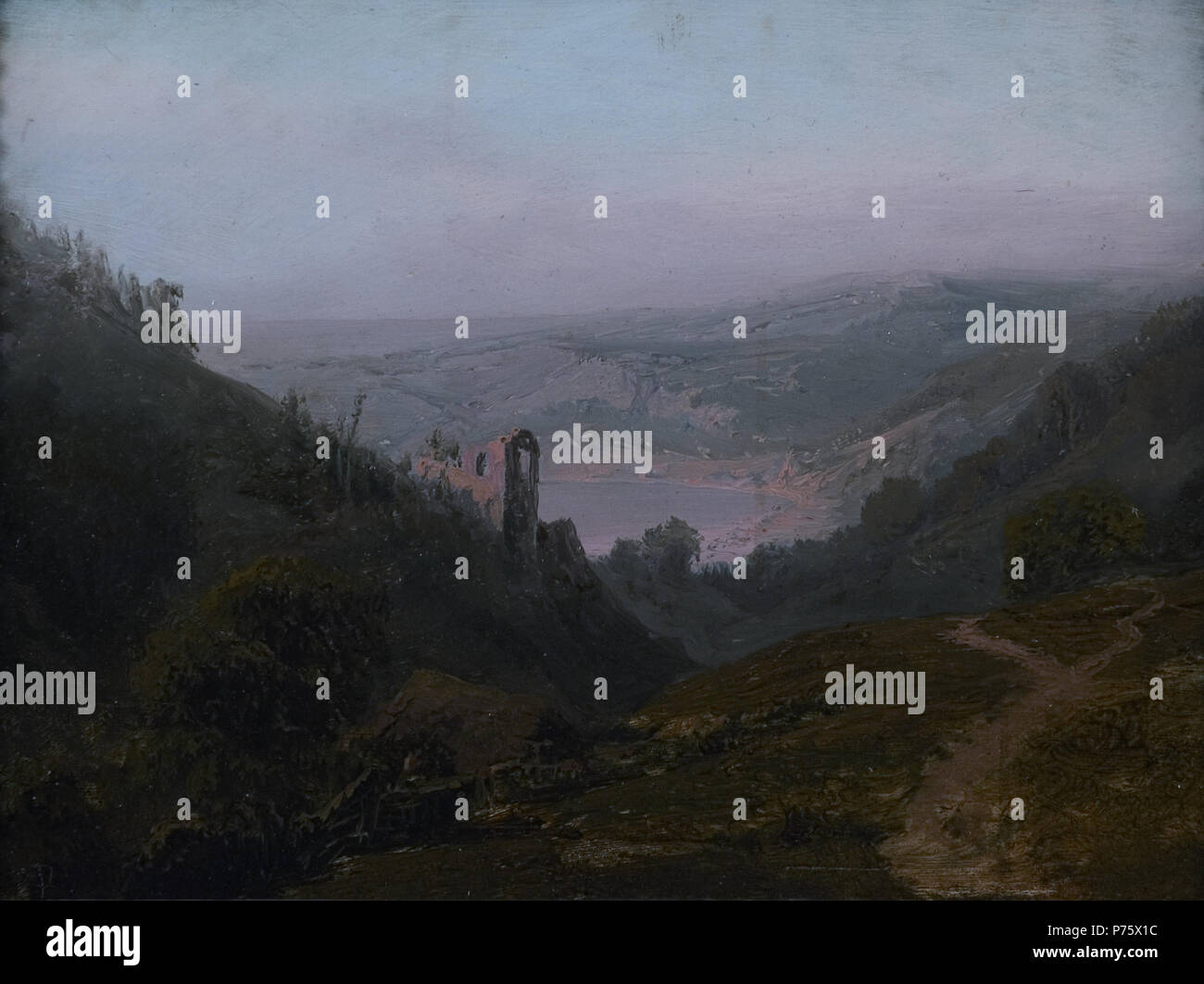 eština: Julius Theodor Gruss – krajina s hradem . before 1865 150 ...