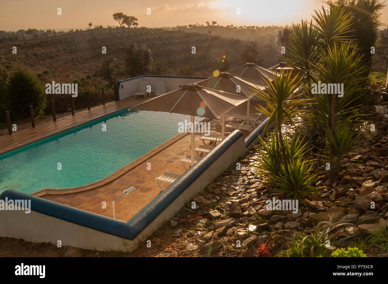 Pool in the farm Stock Photo - Alamy