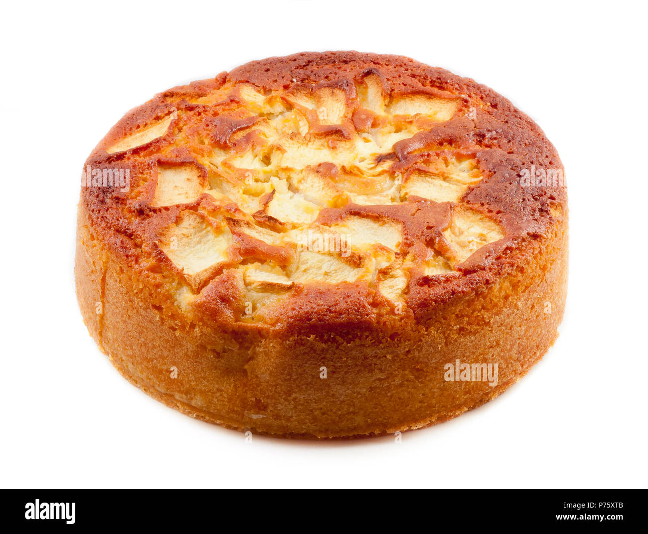 apple sponge cake isolated on white background Stock Photo - Alamy