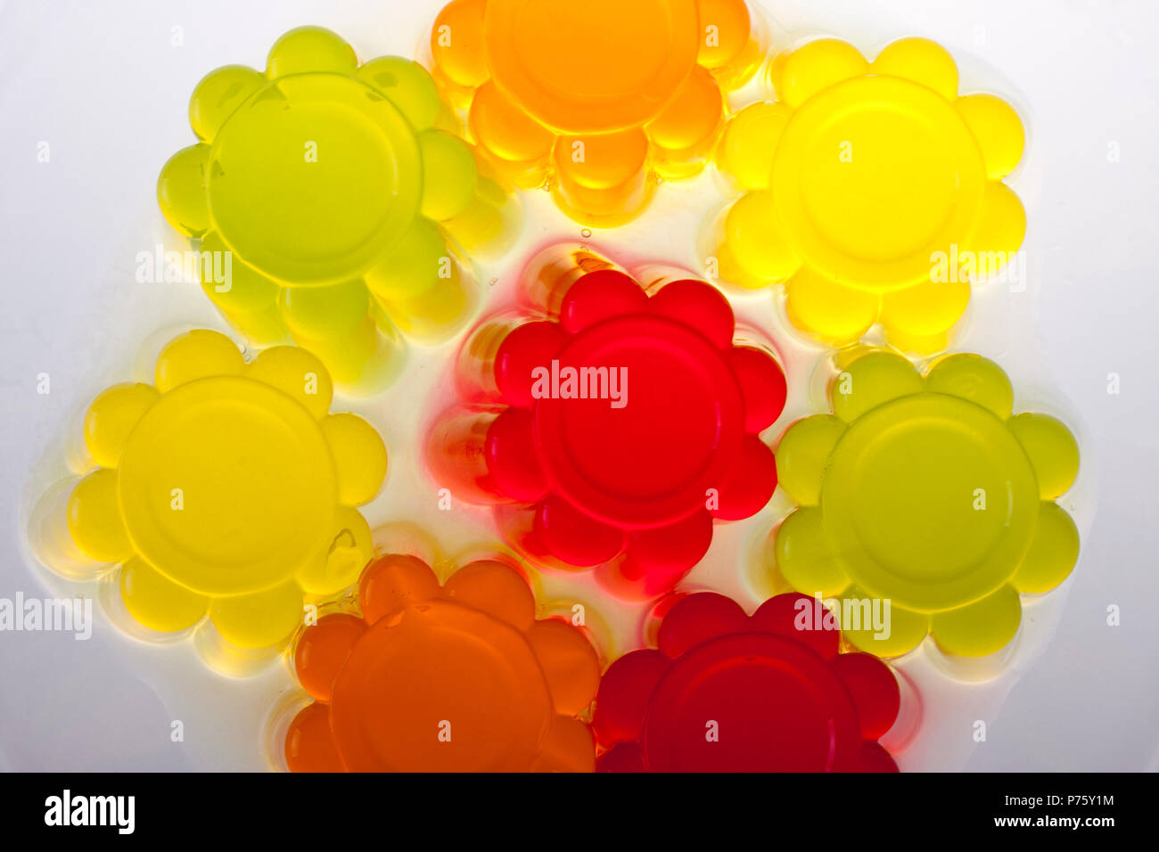 colored fruit jelly on white background Stock Photo - Alamy