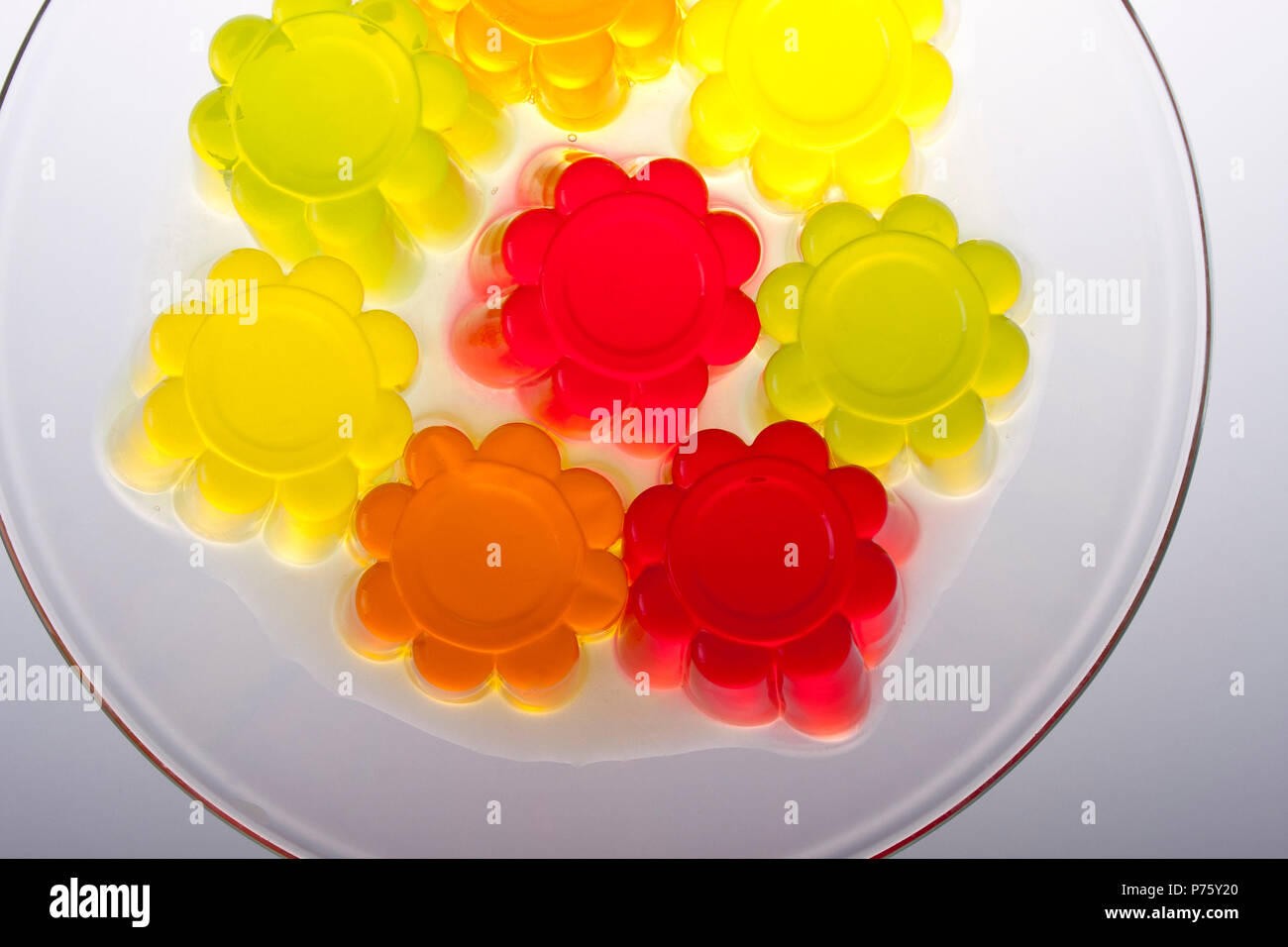 colored fruit jelly on white background Stock Photo - Alamy