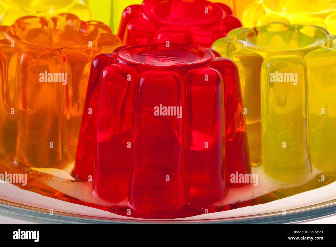 colored fruit jelly on white background Stock Photo - Alamy