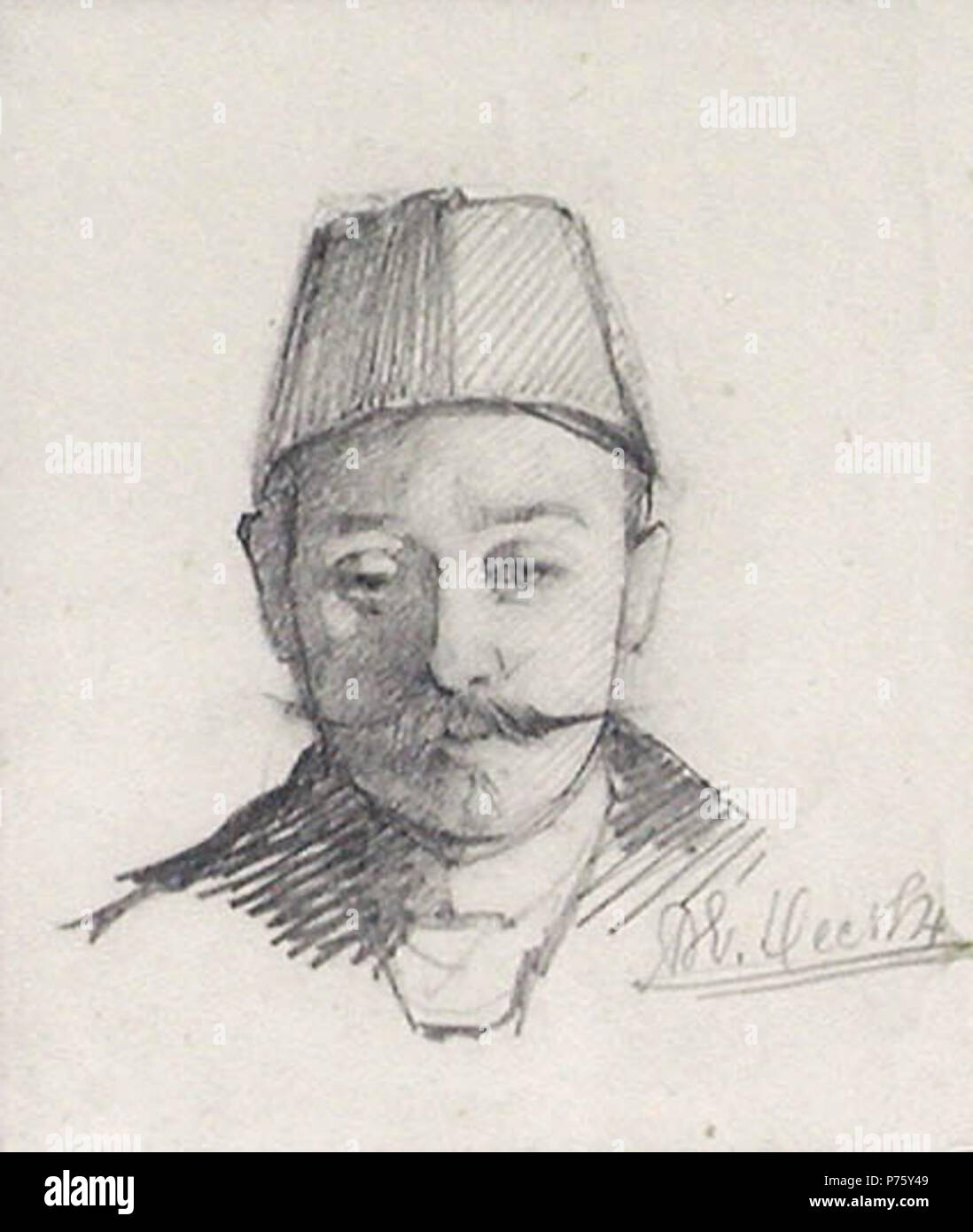English: Portrait of Louis Fairfax Muckley, an original drawing by ...