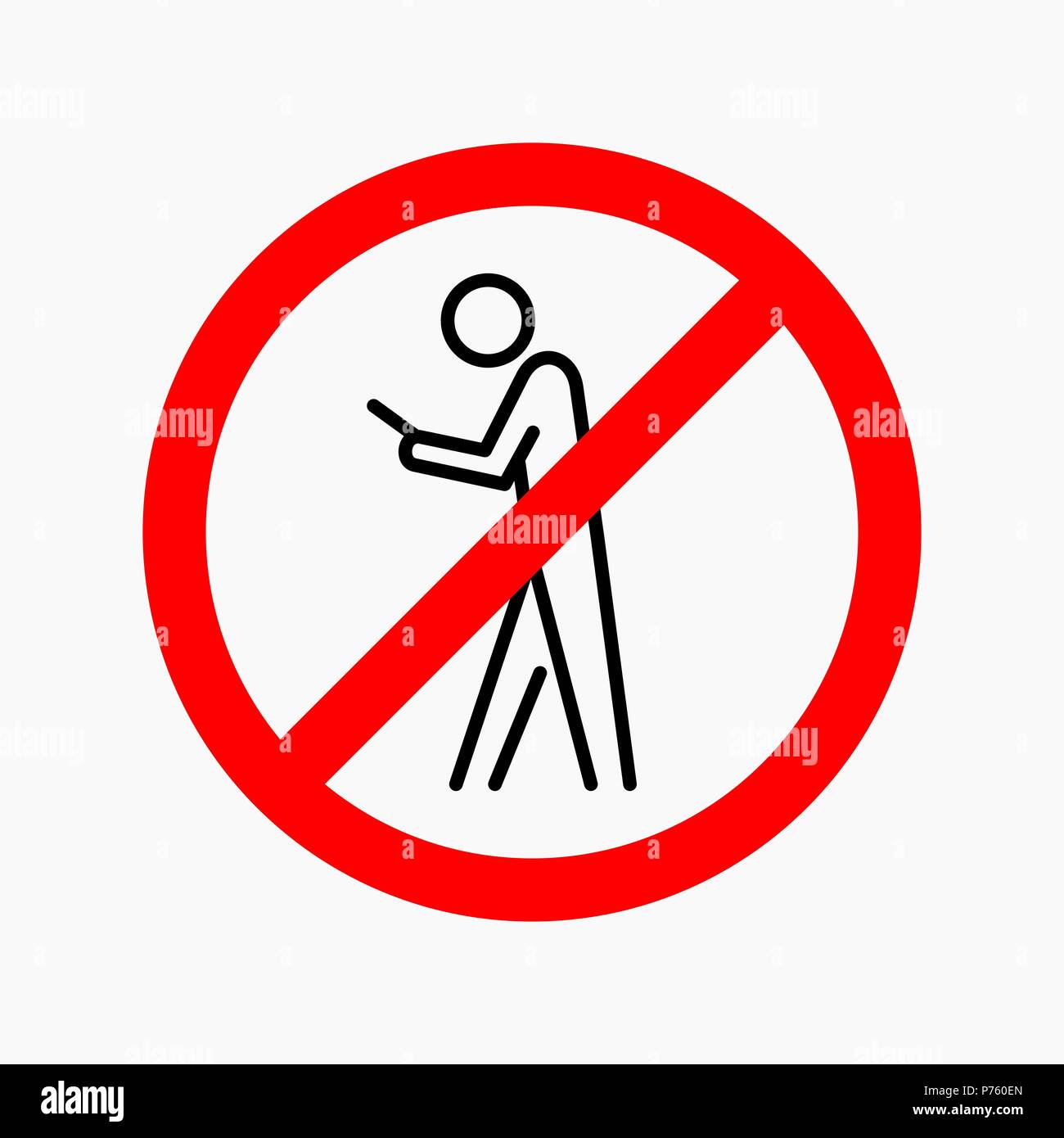 Phone using not allowed sign flat vector illustration Stock Vector ...