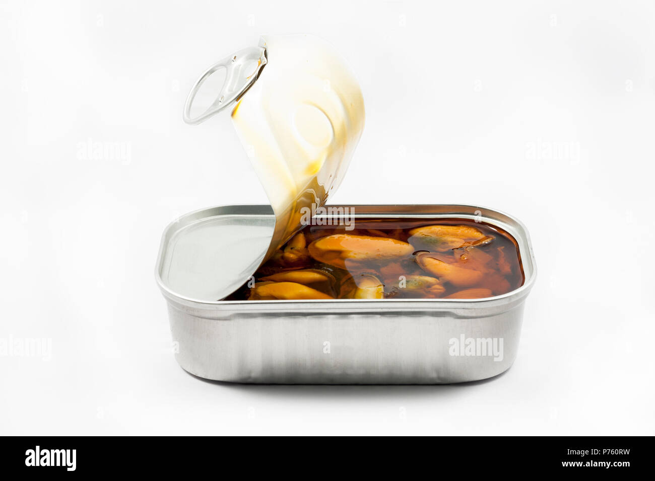 can of mussels isolated on white background Stock Photo - Alamy