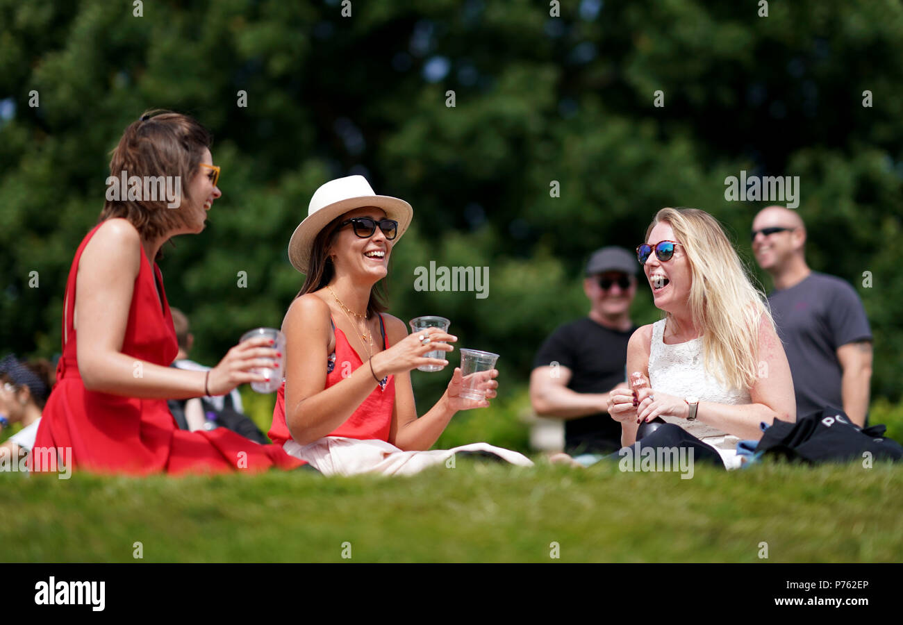 tennis spectators Rise Denne (left) and Sarah Cole from London with ...