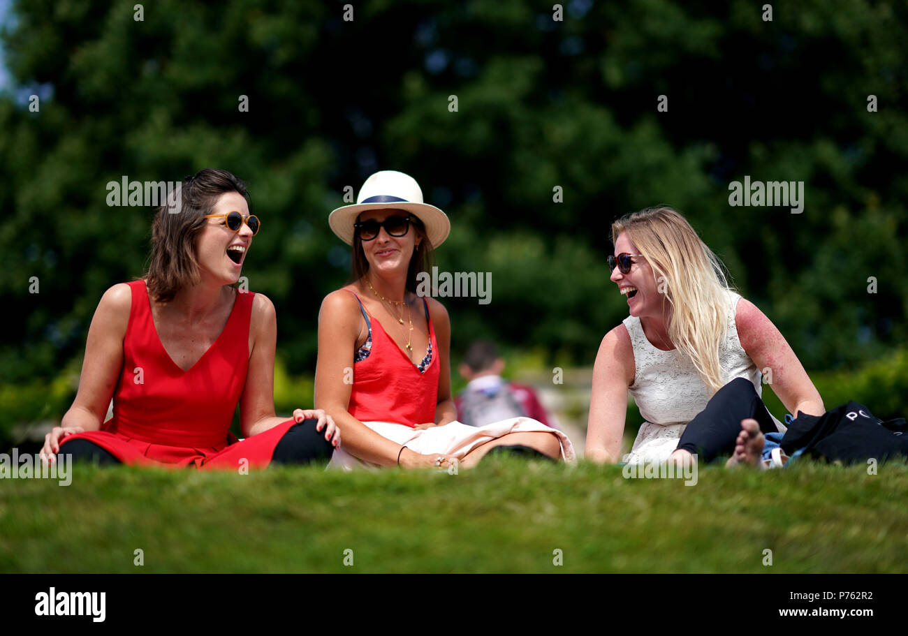 tennis spectators Rise Denne (left) and Sarah Cole from London with ...