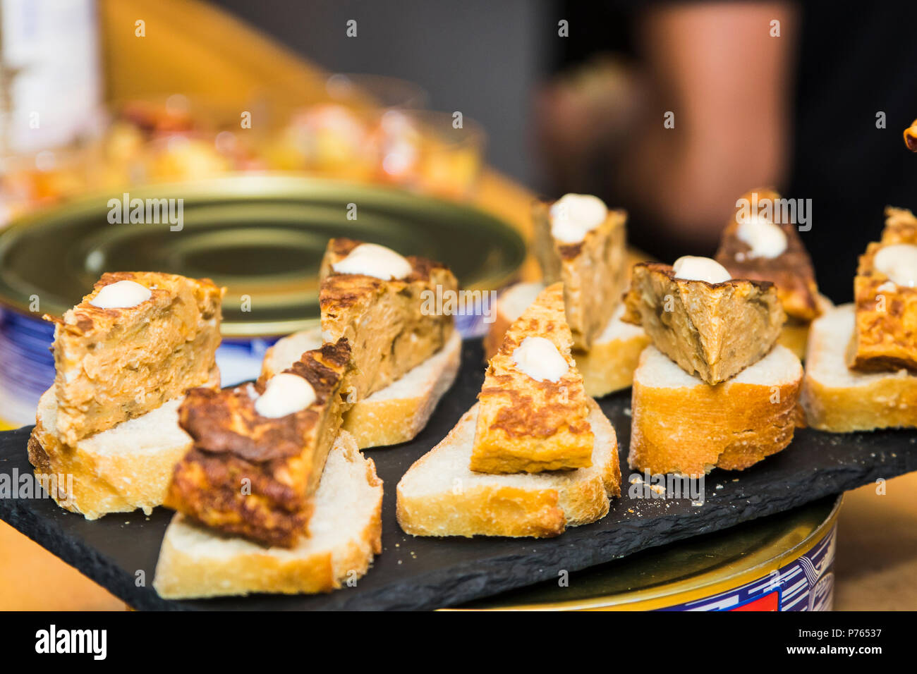 Several Spanish tapas called pintxos of the Basque country Stock Photo ...