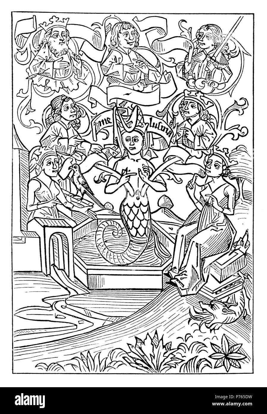 Fairy Melusine. After an old woodcut, 1902 Stock Photo - Alamy