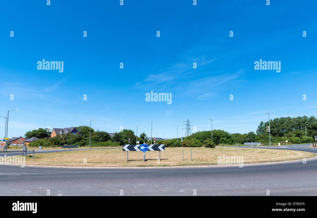 Large roundabout without vehicles in Blackpool, Lancashire, UK Stock ...