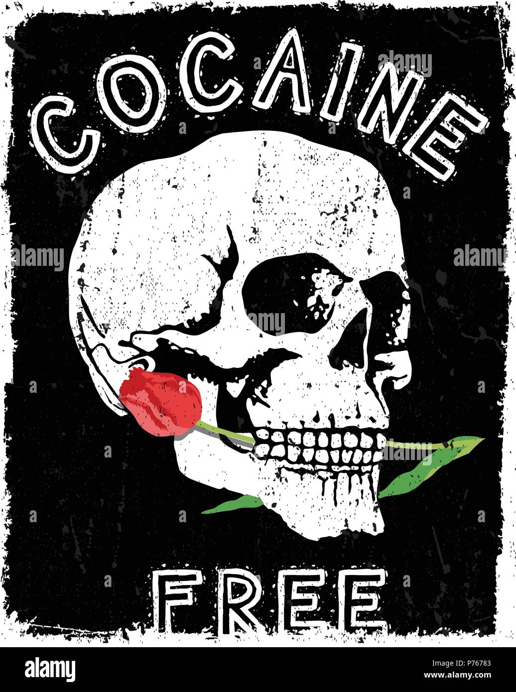 Skull Tee Poster Stock Vector Image & Art - Alamy