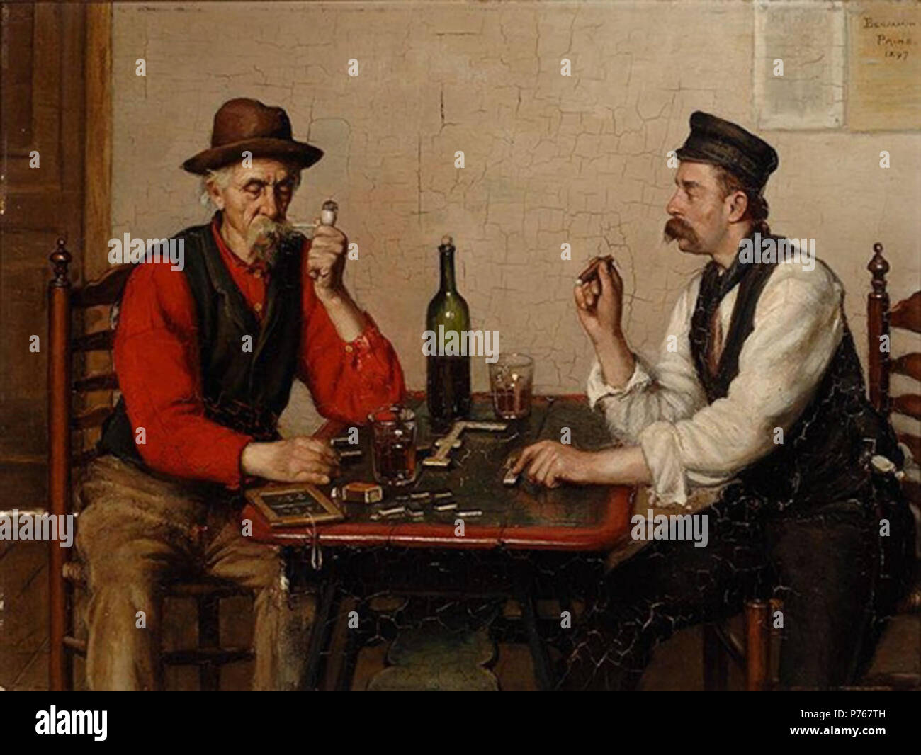 English: Na het werk . circa 1900 182 Prins benjamin-after labour Stock ...