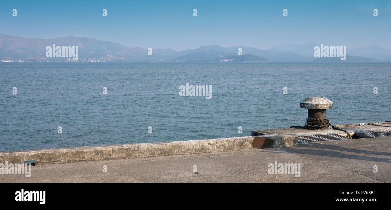 Ranong port in Thai opposite Myanmar country view from far away Stock ...