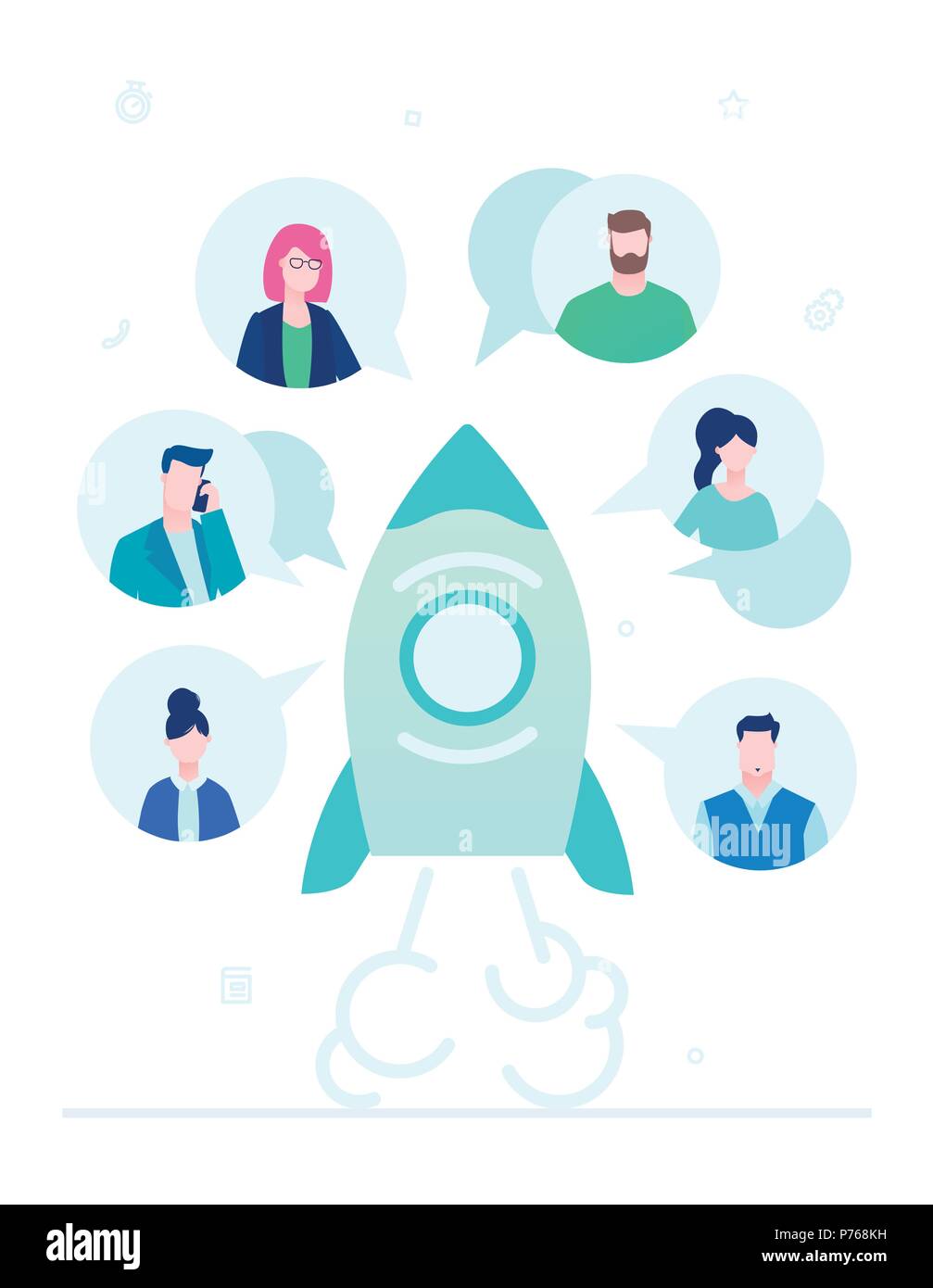 Woman on rocket graphic hi-res stock photography and images - Alamy