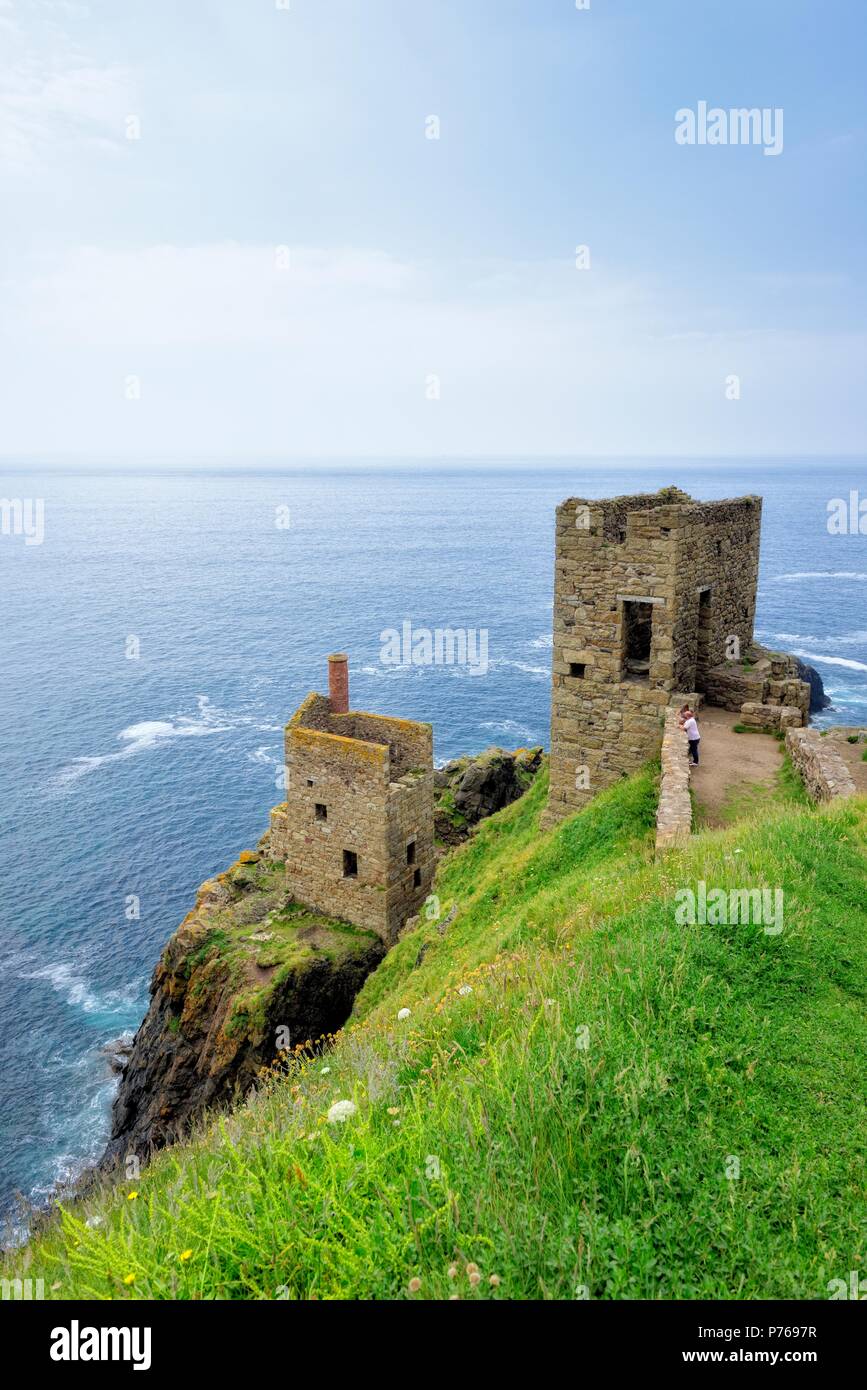 The Crowns engine houses, Botallack tin mines, Penwith, Cornwall ...