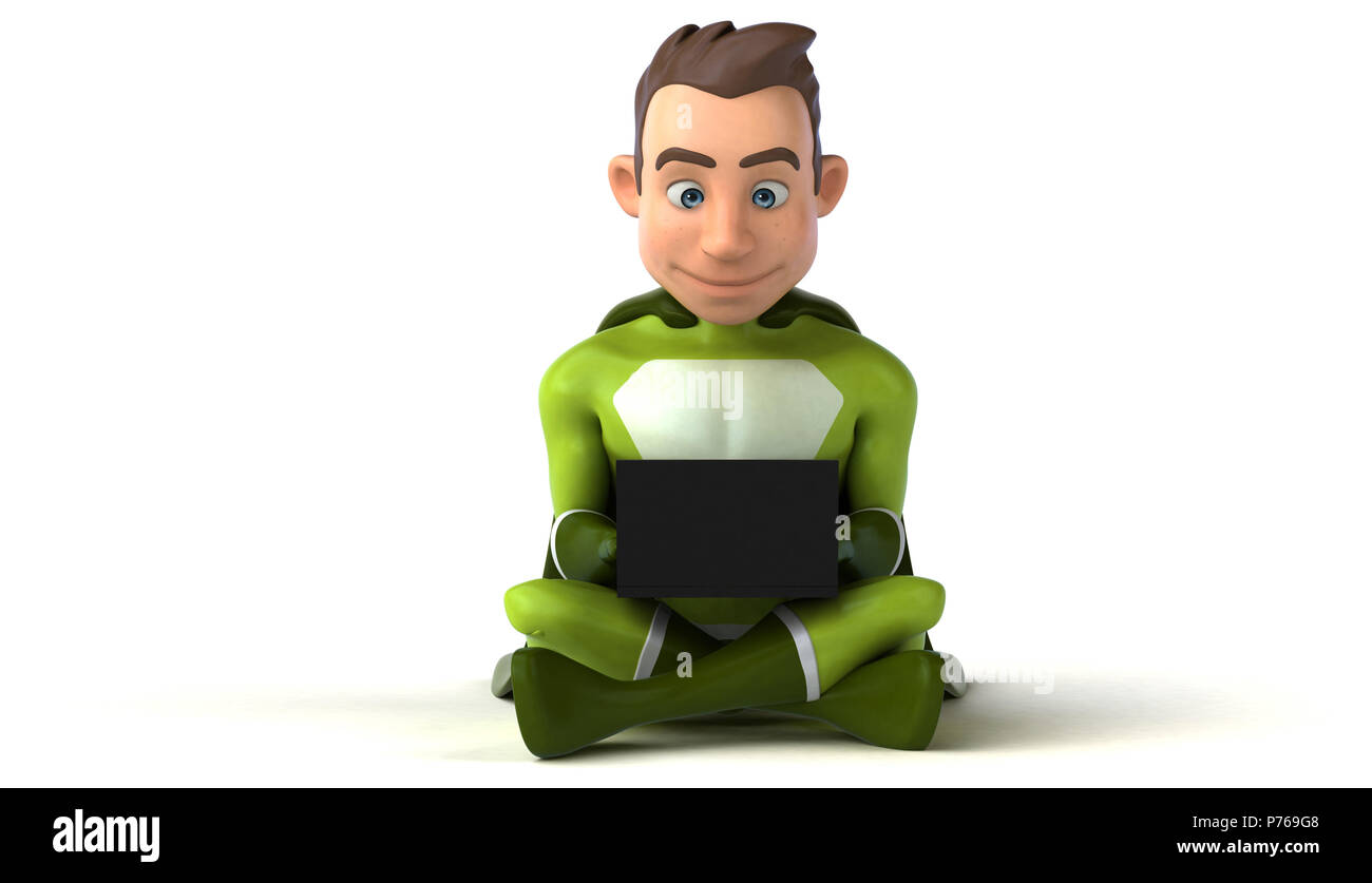 Superhero coding - 3D Illustration Stock Photo - Alamy