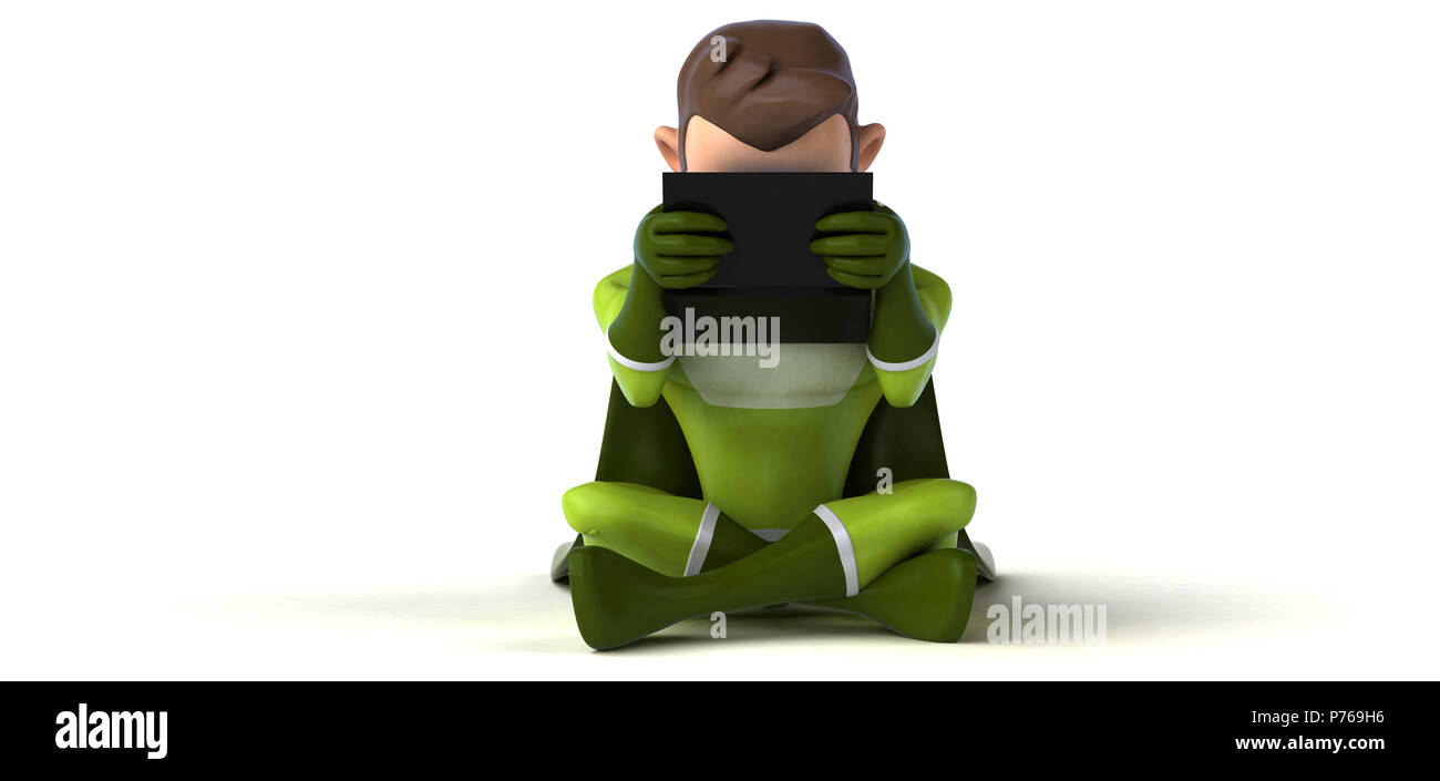 Superhero coding - 3D Illustration Stock Photo - Alamy