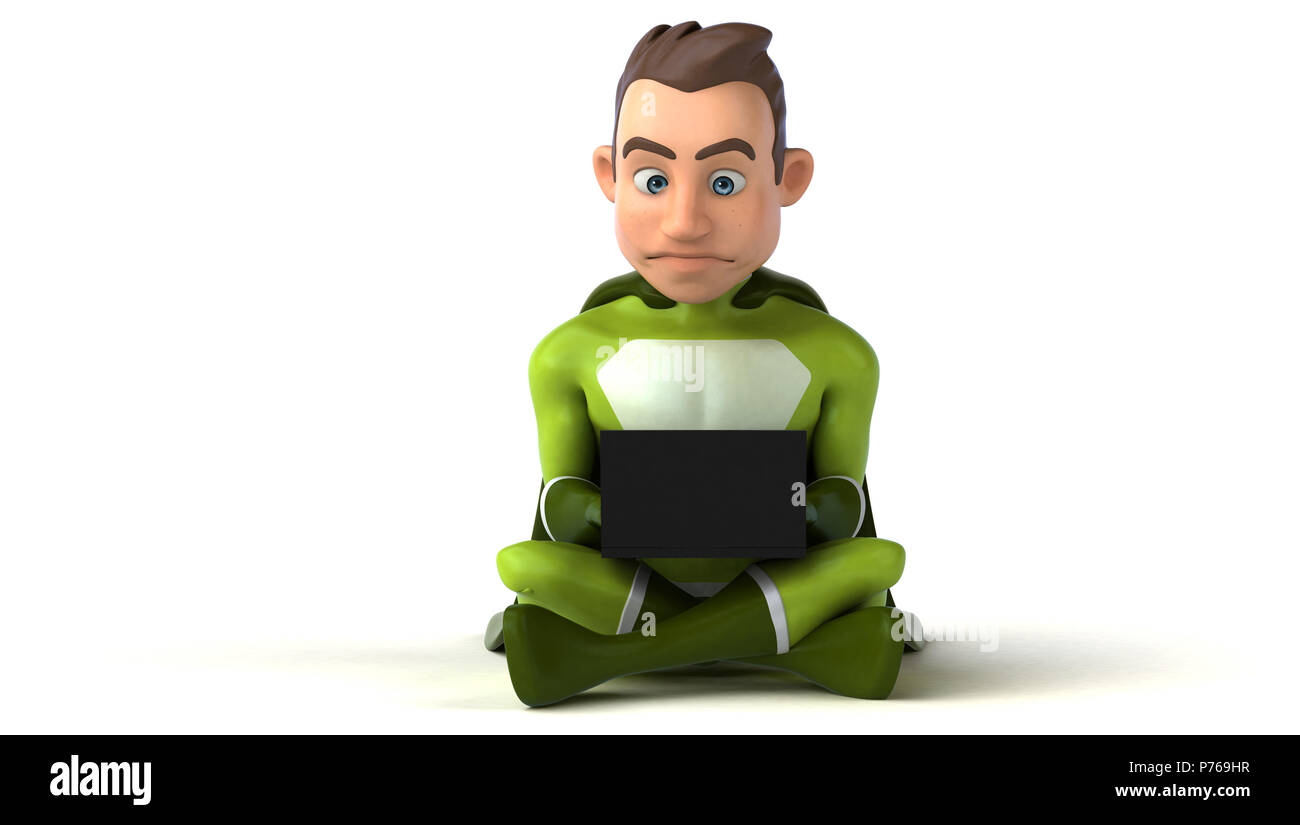 Superhero coding - 3D Illustration Stock Photo - Alamy