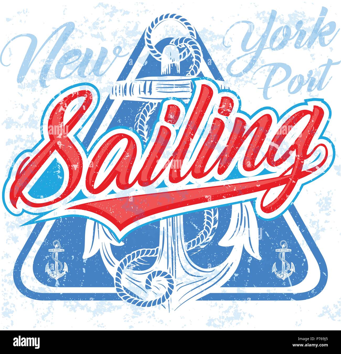 Sailing poster design template. Abstract background with sailboat; sea ...