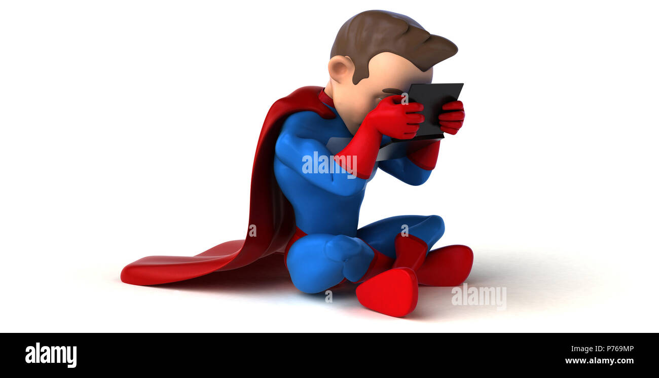 Superhero coding - 3D Illustration Stock Photo - Alamy