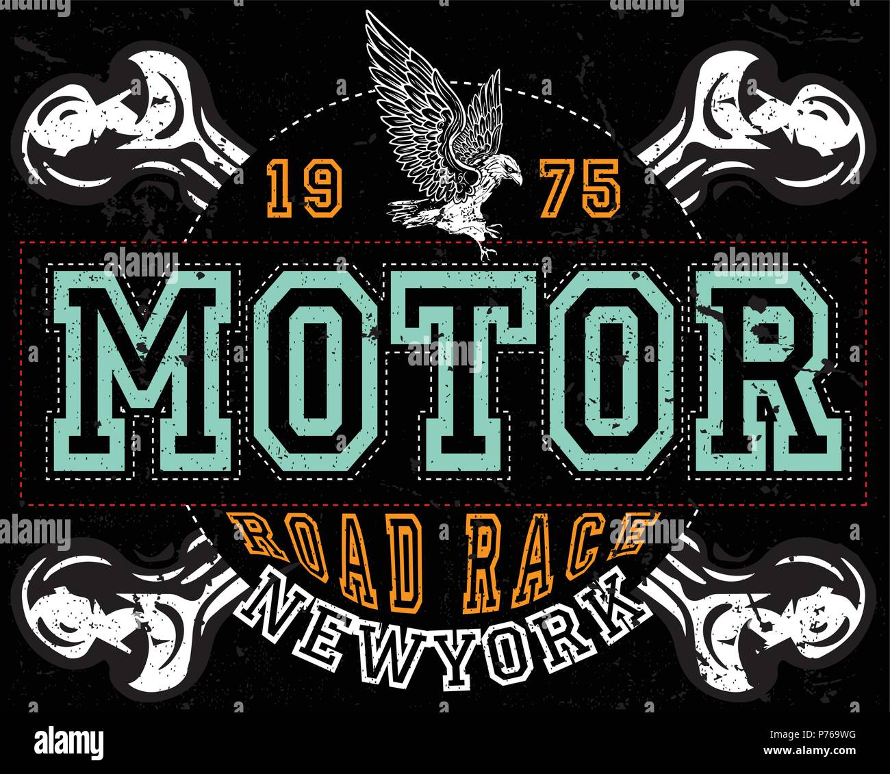 vintage motorcycle labels; badges and design elements Stock Vector ...