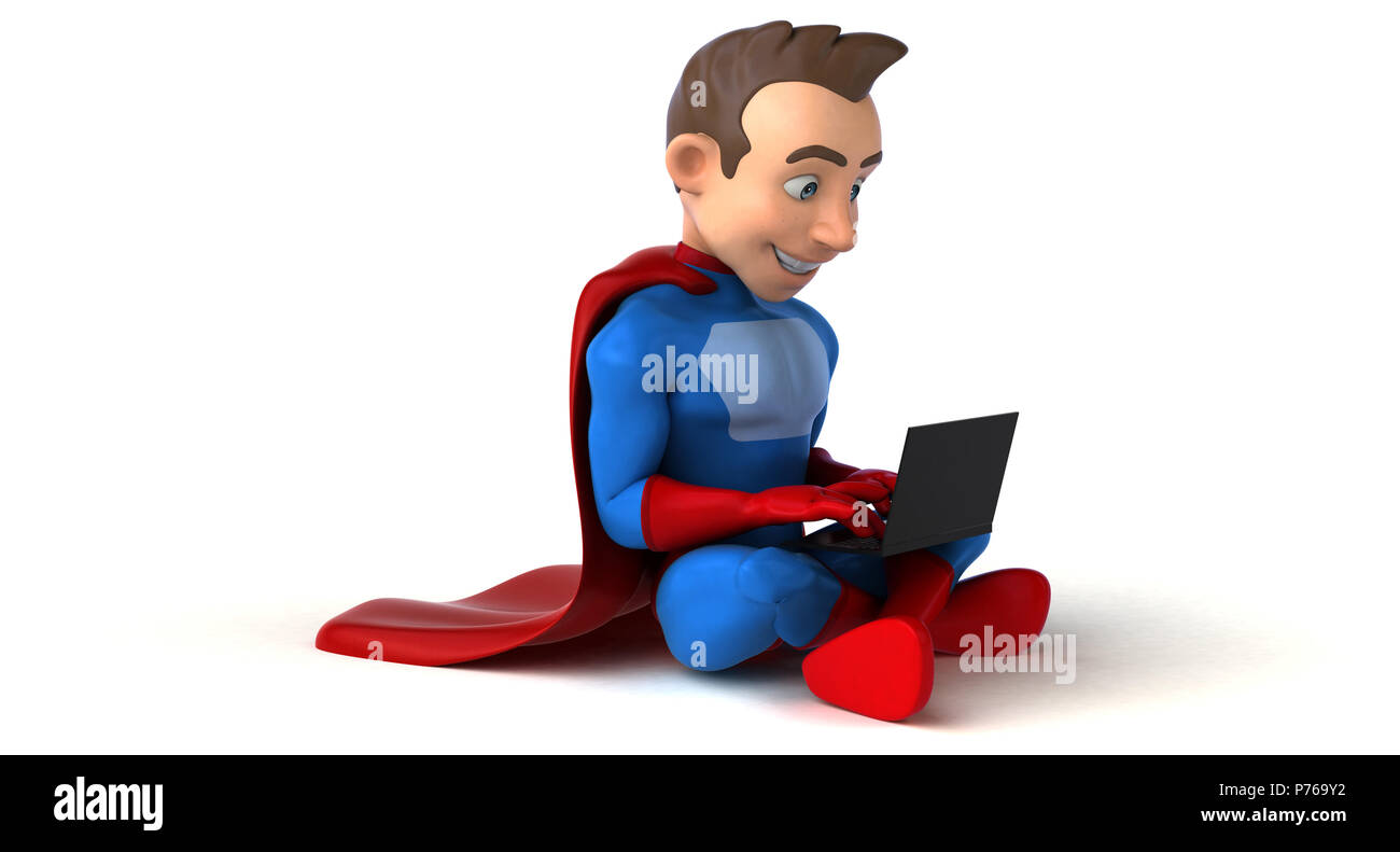 Superhero coding - 3D Illustration Stock Photo - Alamy