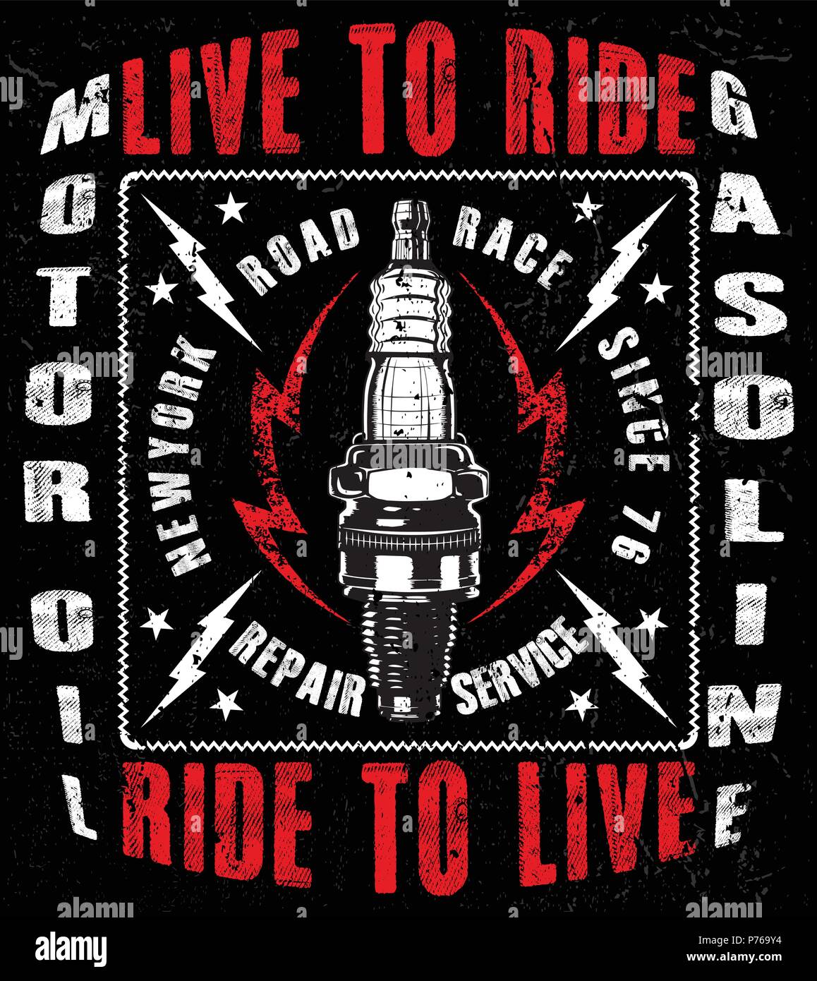 vintage motorcycle labels; badges and design elements Stock Vector ...