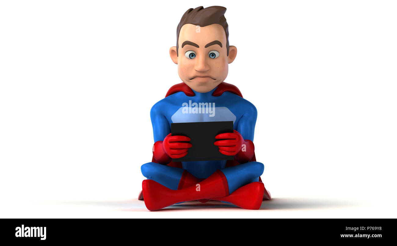 Superhero coding - 3D Illustration Stock Photo - Alamy