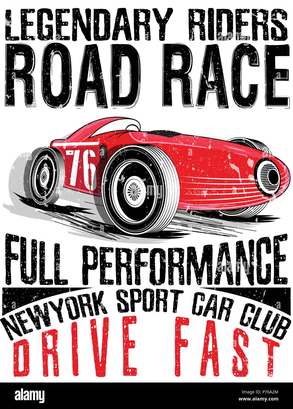 Sports car race. Car for printing.vector old school race poster Stock ...
