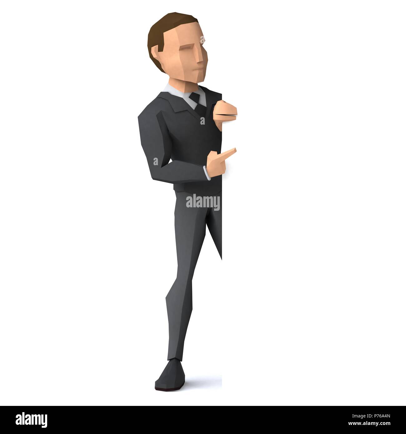 Low poly businessman - 3D Illustration Stock Photo - Alamy