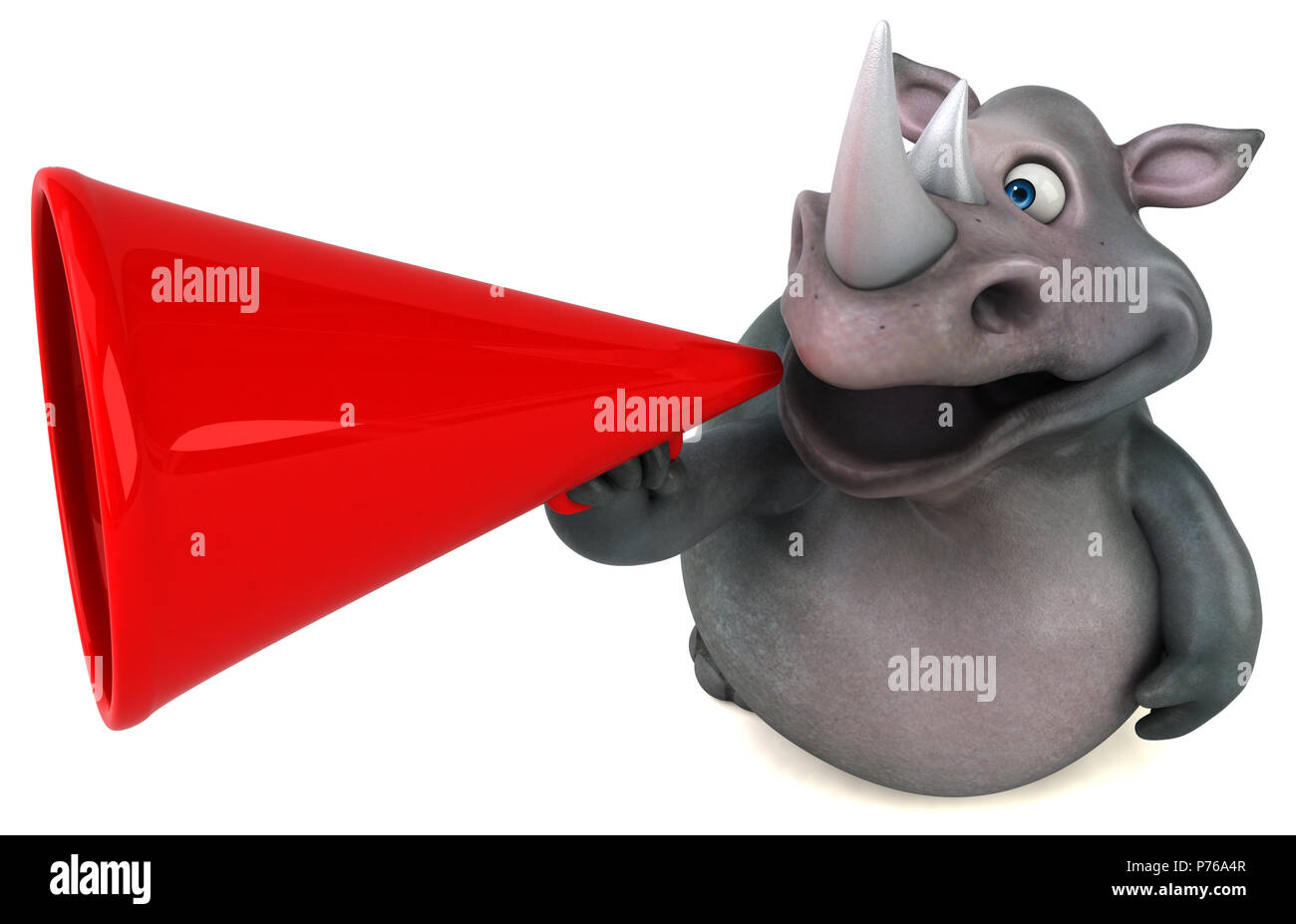 Fun rhinoceros - 3D Illustration Stock Photo - Alamy