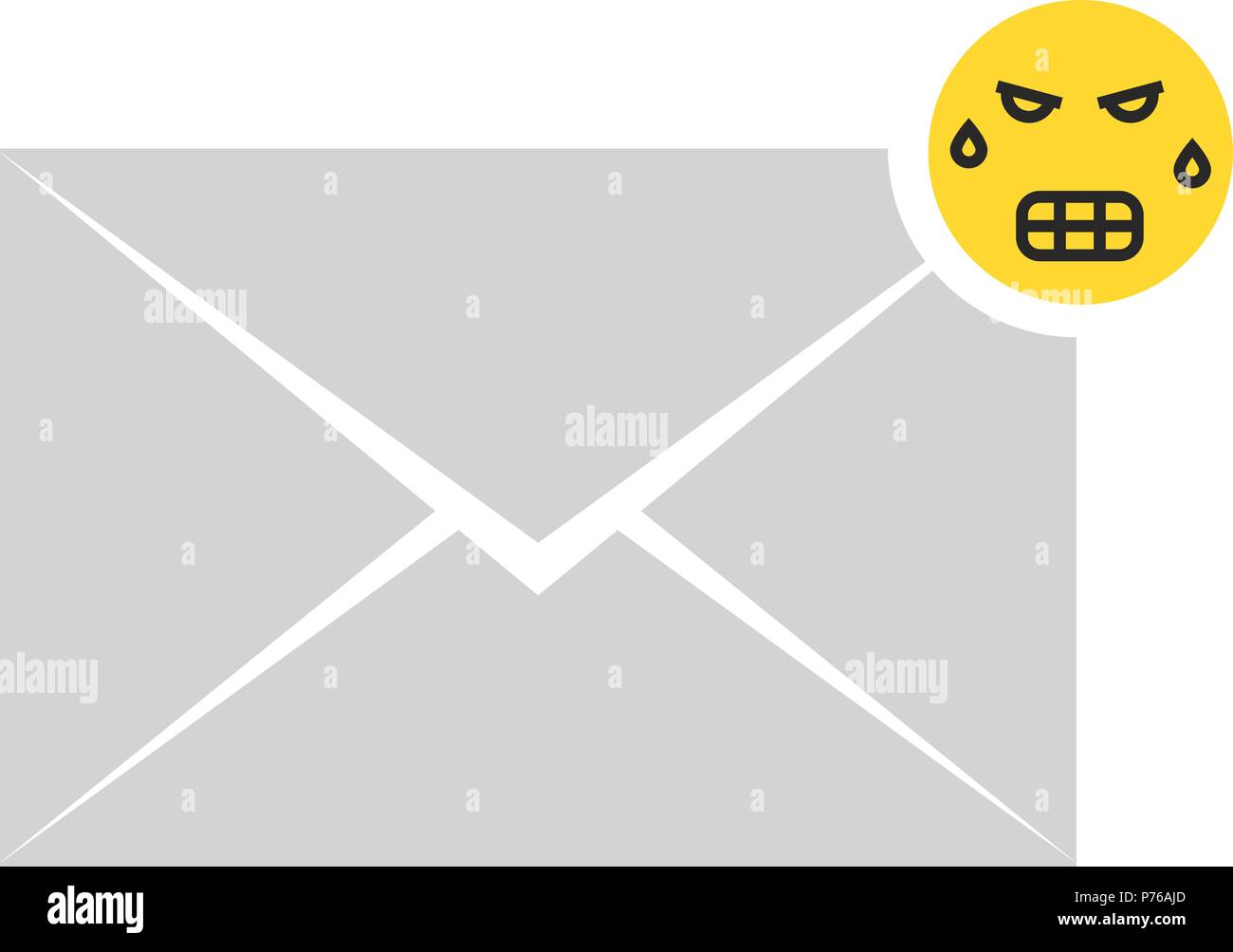 gray angry message letter icon with emoji Stock Vector Image & Art - Alamy