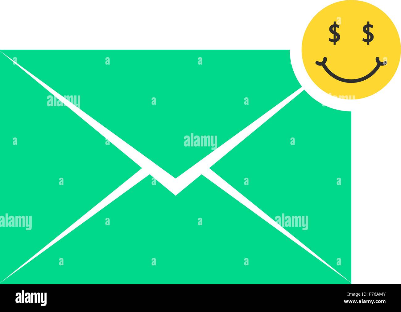 green commercial offer letter icon with emoji Stock Vector Image & Art ...