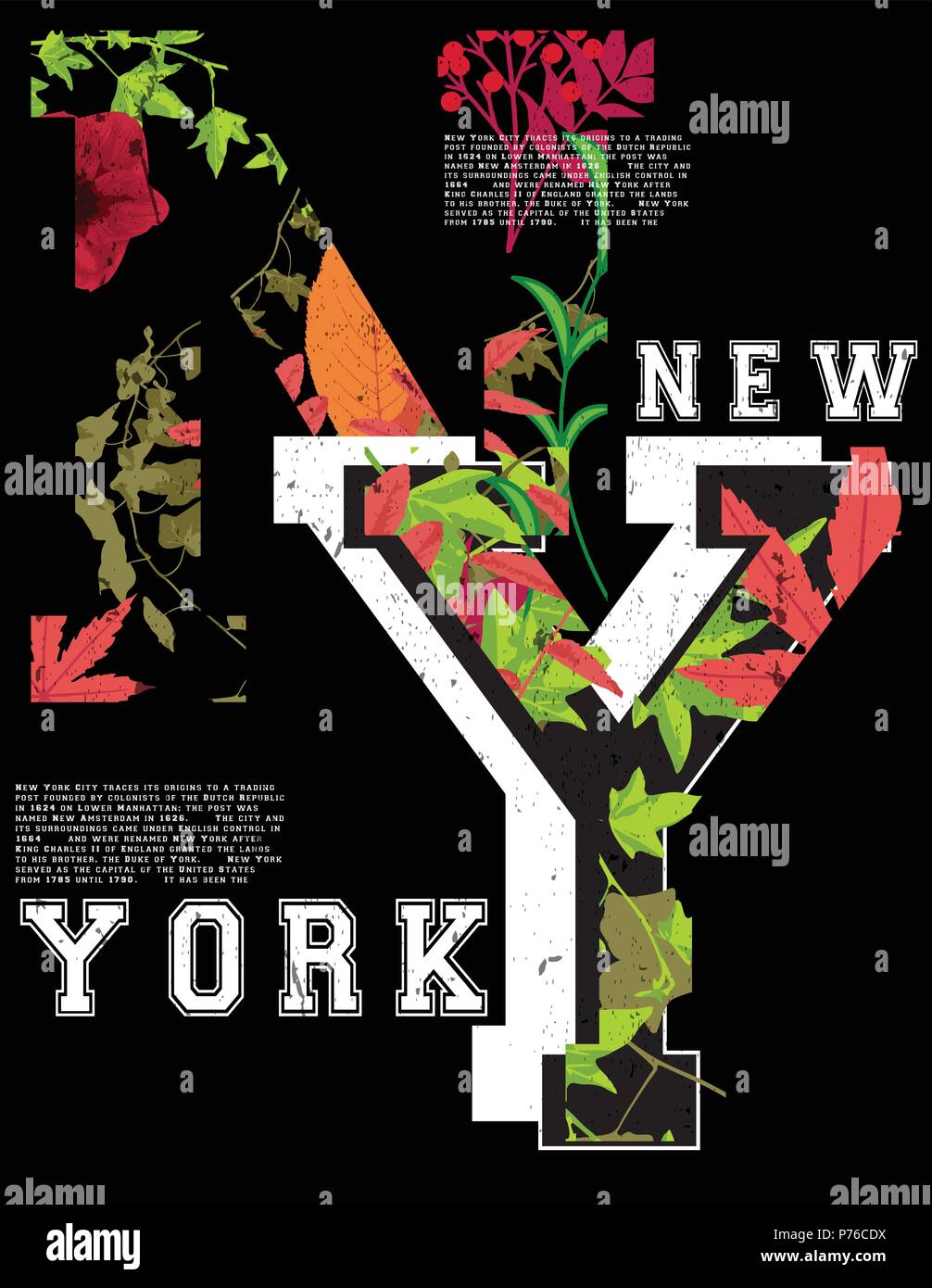 Newyork fashion tee typography graphic design Stock Vector Image & Art ...