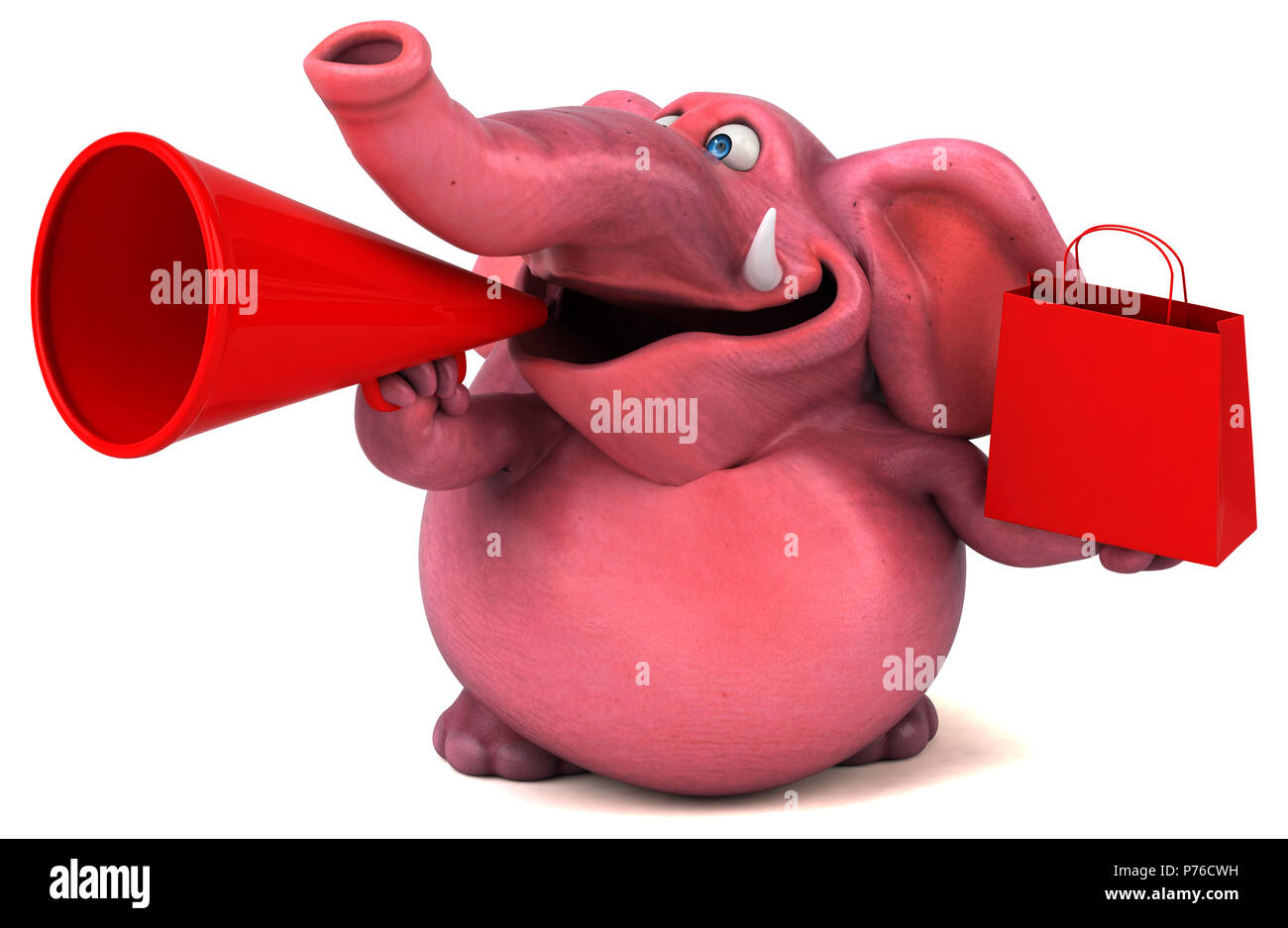 Pink elephant - 3D Illustration Stock Photo - Alamy